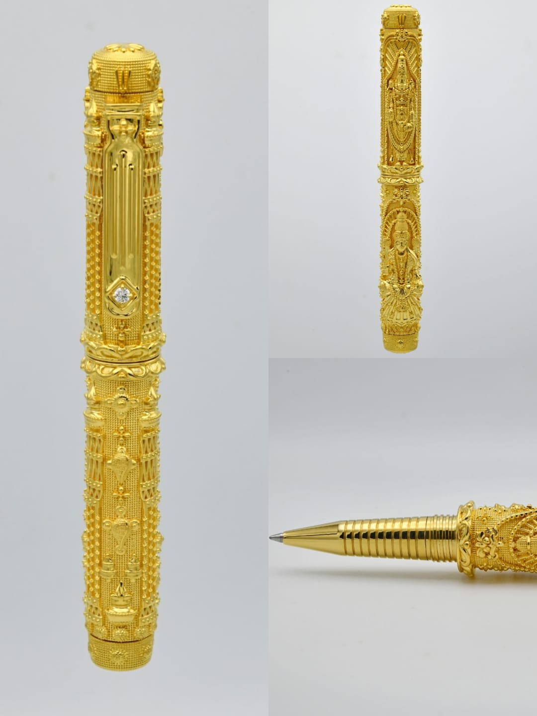 Gold Plated Sterling Silver Lord Balaji Pen – Ayya Diamonds